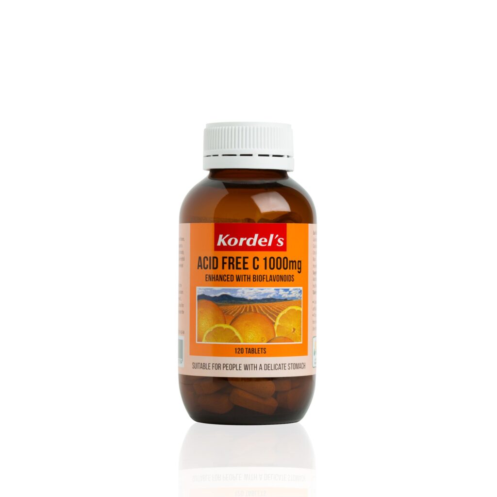 KORDEL’S ACID FREE C 1000 mg ENHANCED WITH BIOFLAVONOIDS – Kordel’s